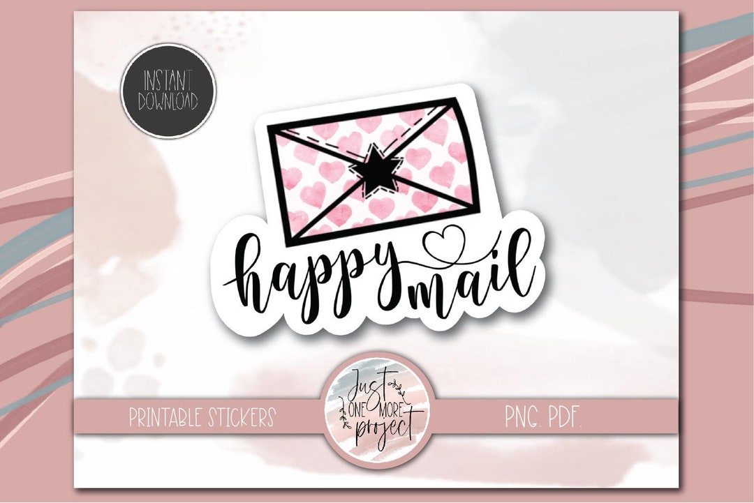 Happy Mail Png, Pink Envelope Png, Happy Mail Sticker, Handmade Happy ...