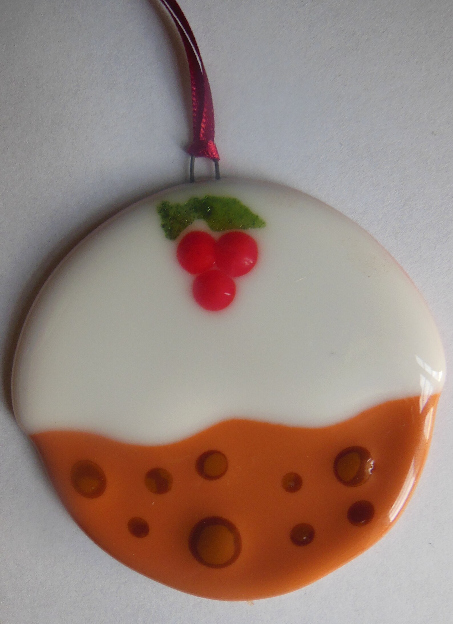 Christmas Pudding Tree or Suncatcher Decoration Made in Fused - Etsy UK
