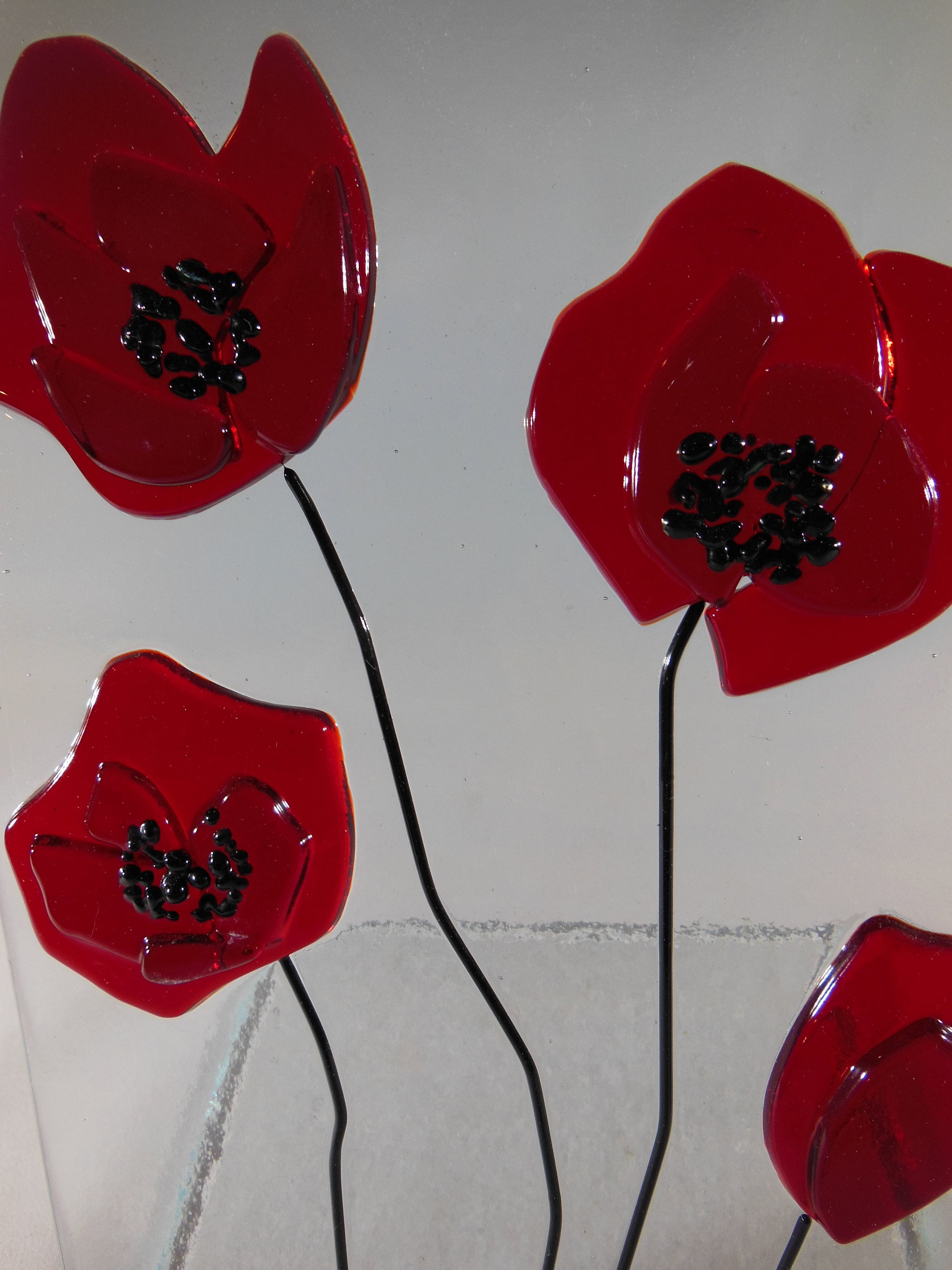 Fused Glass Poppy Ornament: Handmade Remembrance Decor - Etsy UK