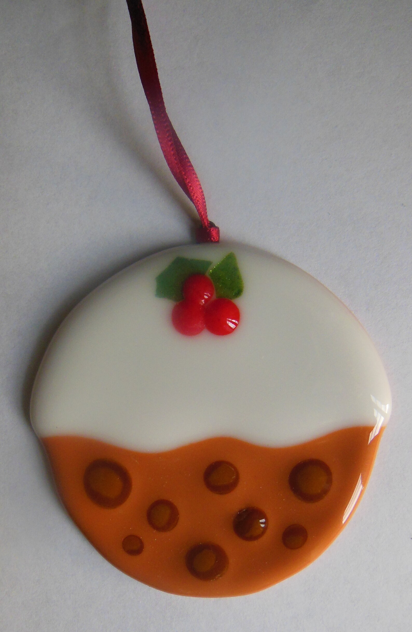 Christmas Pudding Tree or Suncatcher Decoration Made in Fused - Etsy UK