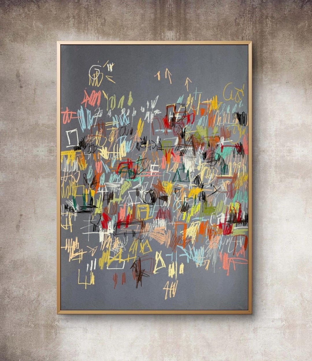 Original Chalk Pastel Drawing | A1 Expressive Abstract Wall Art (framed ...