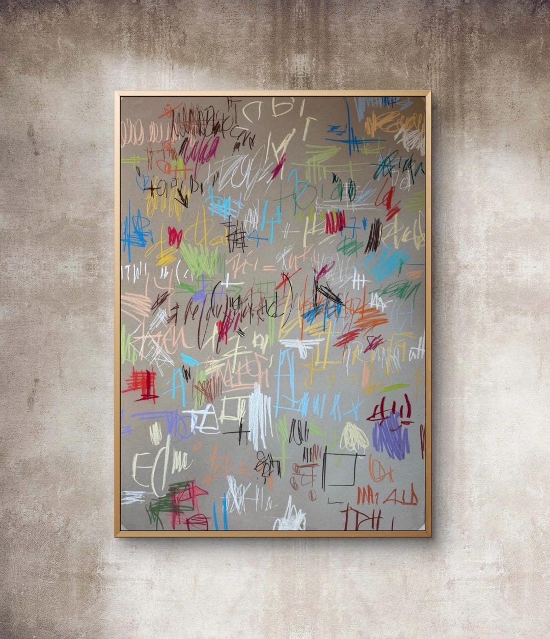 Original Chalk Pastel Drawing | A1 Expressive Abstract Wall Art (framed ...