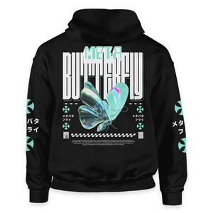 Green Glow 1 Meta Butterfly Pullover Hoodie - Etsy