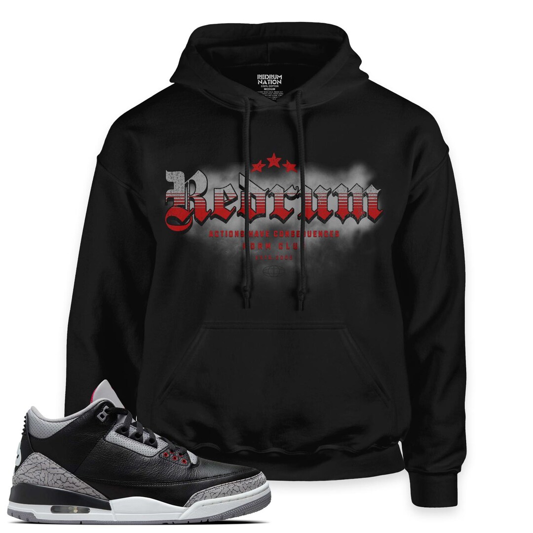 Black Cement 3 Redrum V21 Pullover Hoodie - Etsy