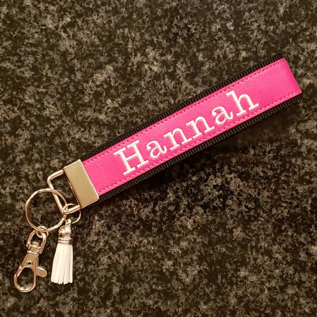 Personalized Embroidered Wristlet Key Fob / Ring - SHIPS FREE - Etsy