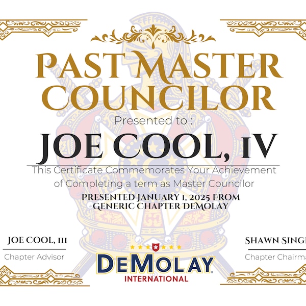 Masonic Certificate - Etsy