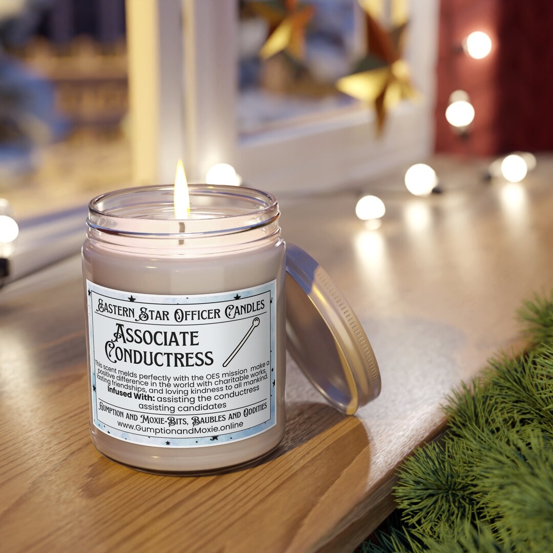 Associate Conductress Candle: Eastern Star Officer Gift, Soy Wax, 9oz ...