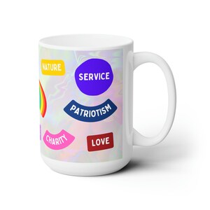 Rainbow for Girls Color Station Ceramic Mug 15oz, Sisterhood, Masonic ...