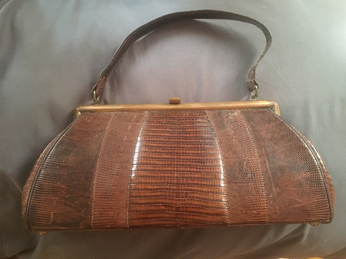 Vintage Lizard Skin Purse - Good Condition - 1950s - Mod - Etsy