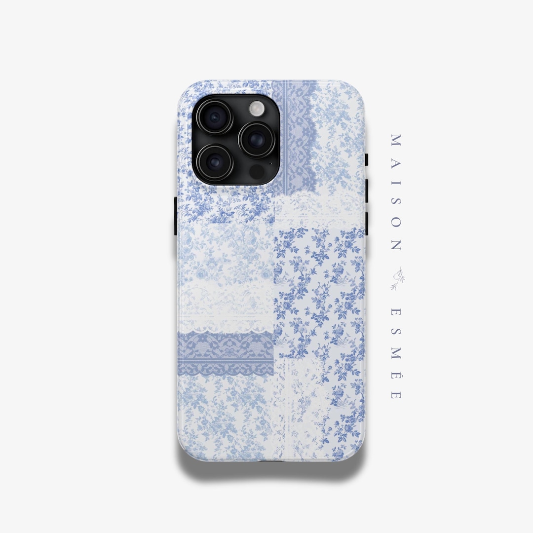 IPhone 16 Pro Case Blue Floral Phone Cases Cute Phone Case Floral ...