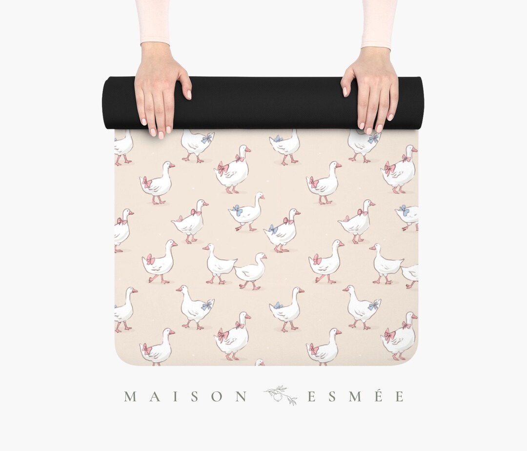 Cute Goose Rubber Yoga Mat With Playful Design, Eco-friendly Exercise ...