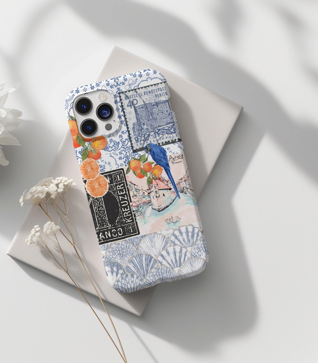 European Coquette Coastal Beach Sea Phone Case Collage Cute Trendy ...