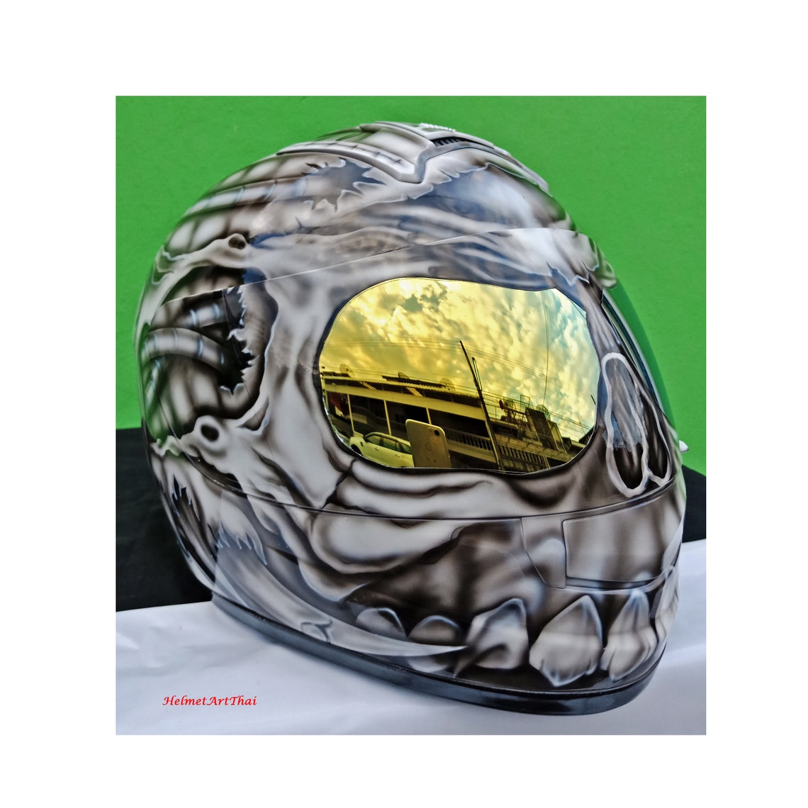 Full-face Custom Motorcycle Helmet motorcycle Skull Helmet | Etsy