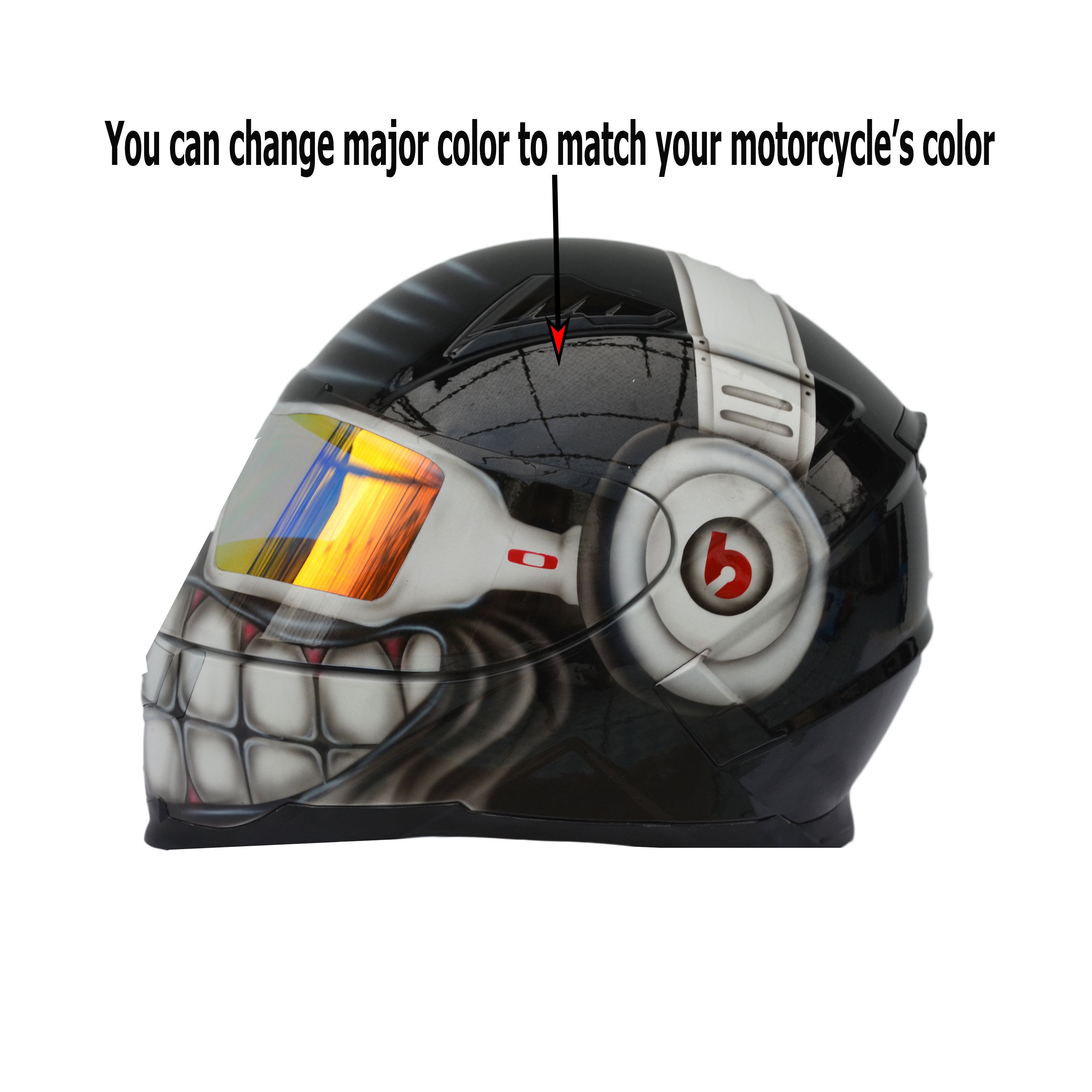 Full-face Custom Motorcycle Helmet motorcycle Skull Helmet | Etsy