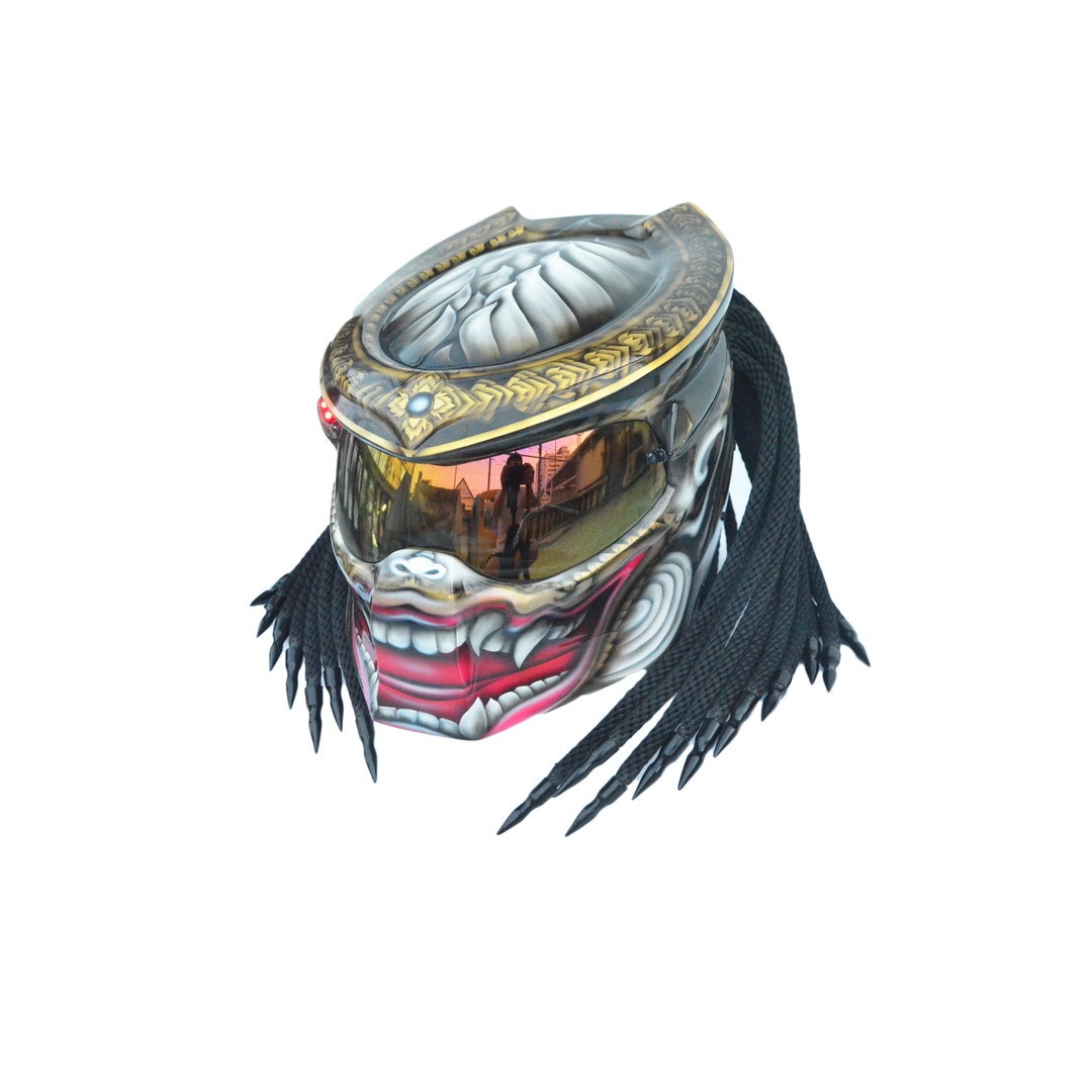 Casco Predator, Casco personalizado, Casco hecho a mano, Casco con ...