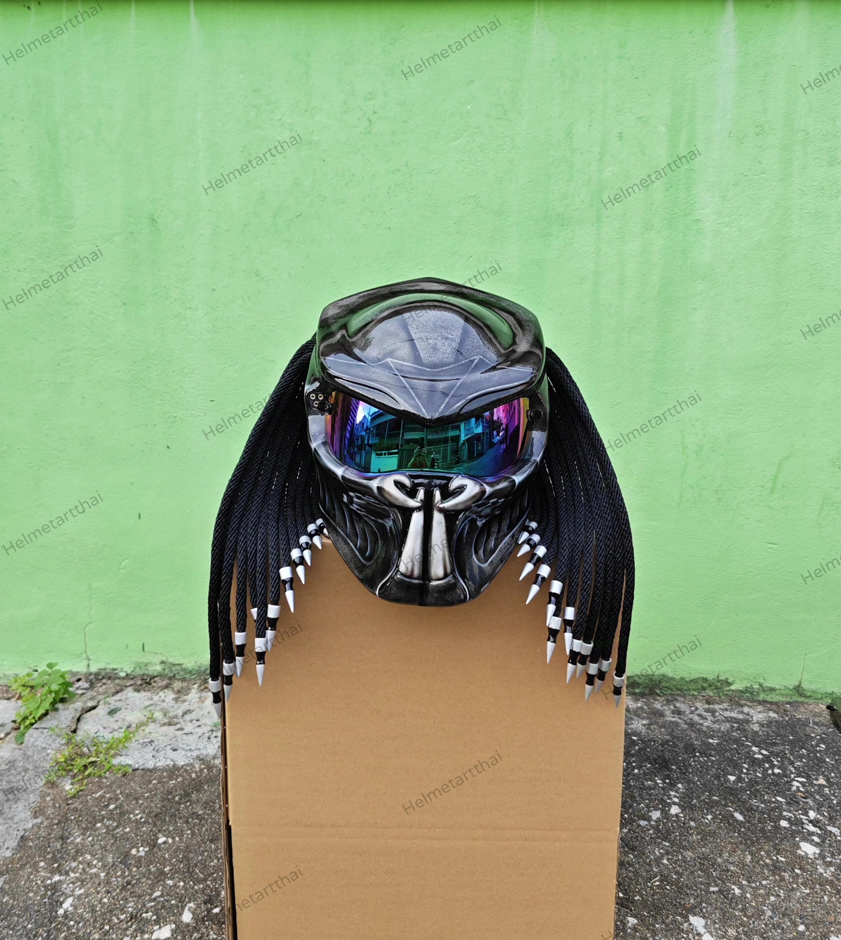 Full-face Predator Motorcycle Helmet ,custom Predator Motorcycle Helmet ,handmade Predator ...