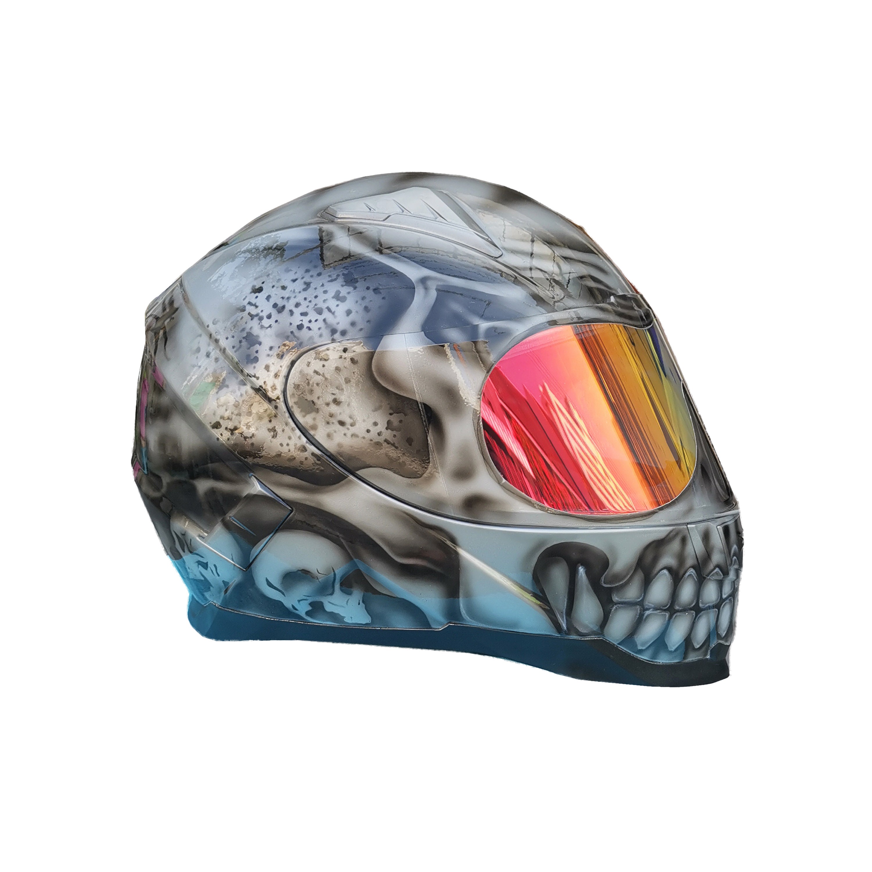 Full-face Custom Motorcycle Helmet motorcycle Skull Helmet | Etsy