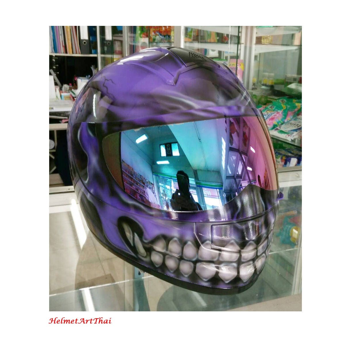 Full-face Custom Motorcycle Helmet motorcycle Skull Helmet | Etsy