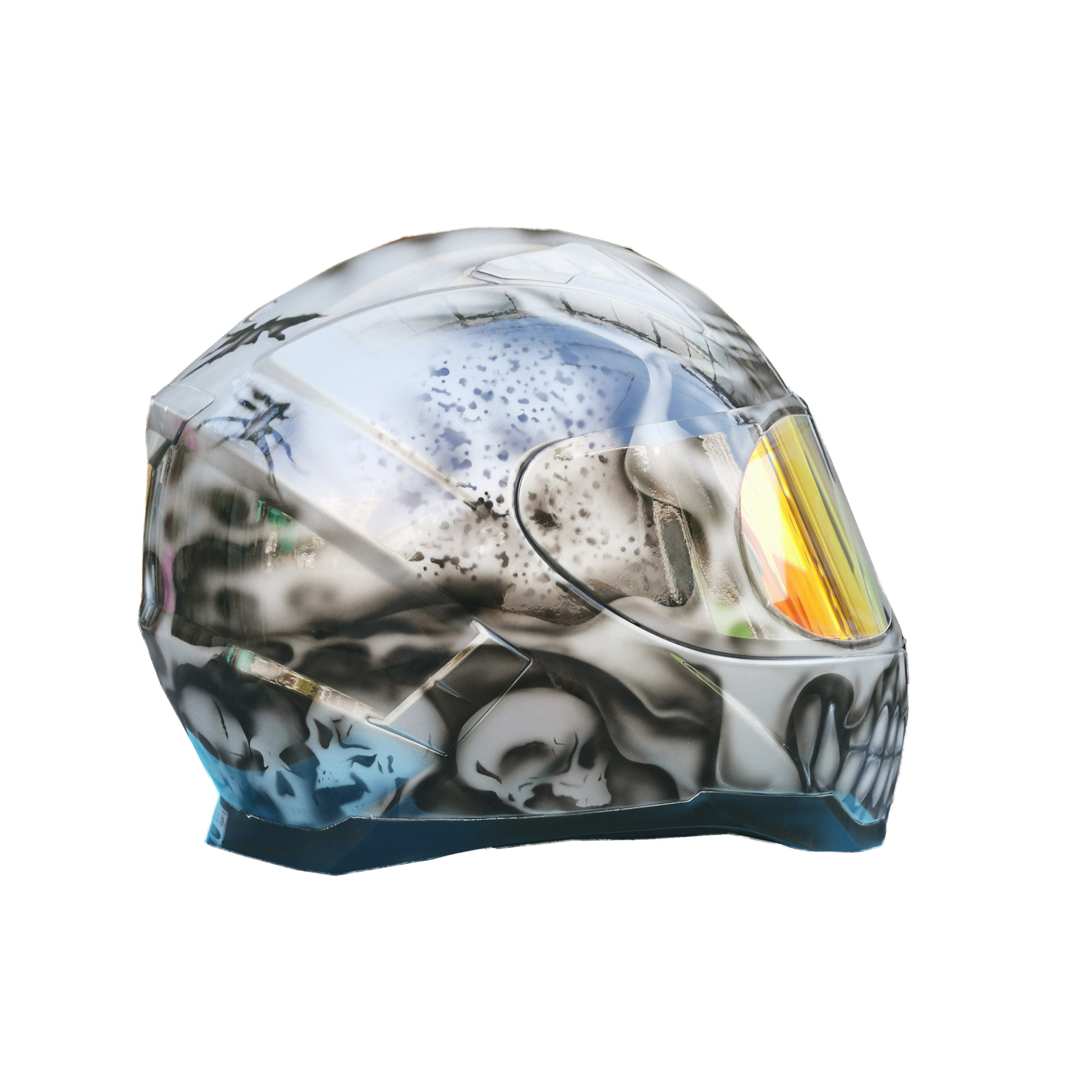 Full-face Custom Motorcycle Helmet motorcycle Skull Helmet | Etsy