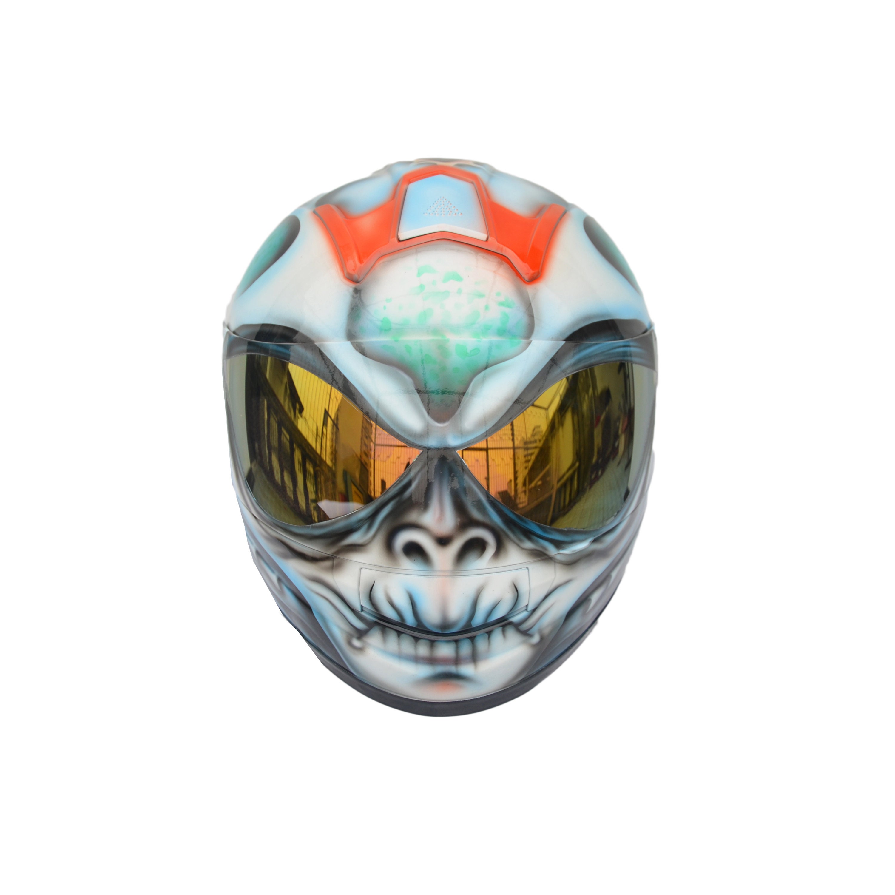 Handmade Airbrushed Skull Motorcycle Helmet, Full-face, DOT/ECE ...