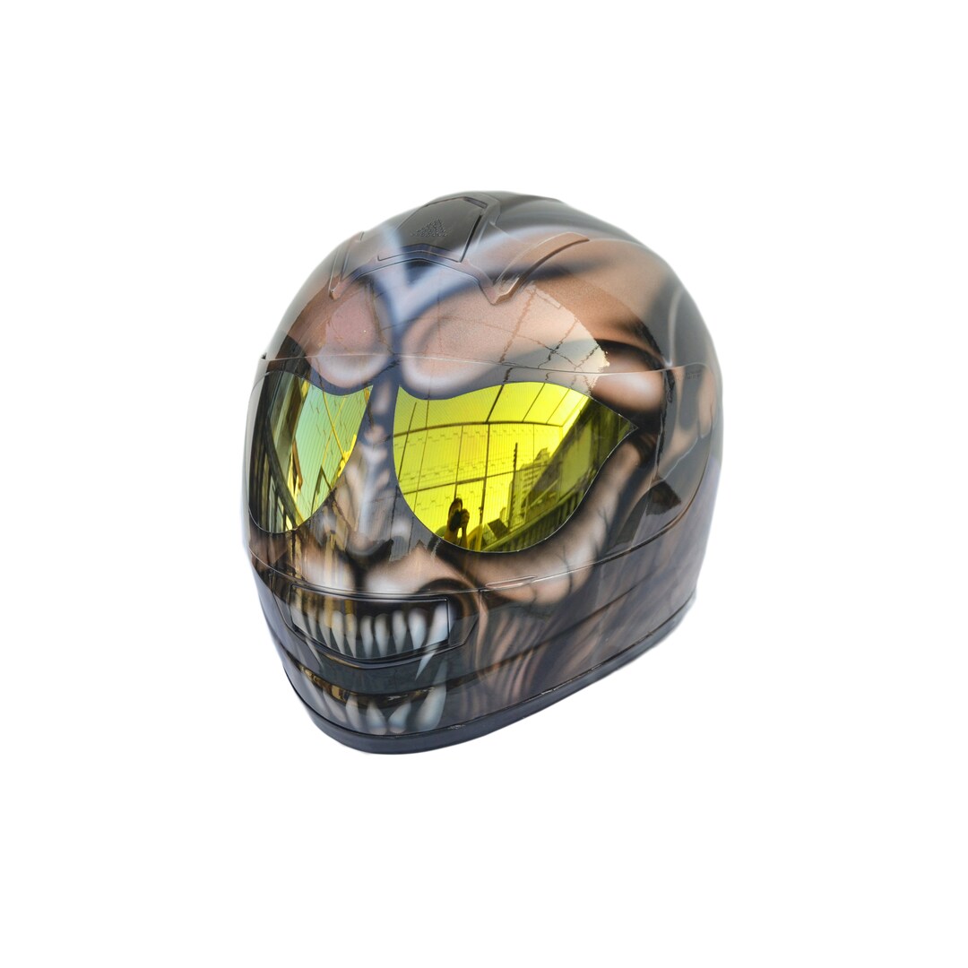 Full-face Custom Motorcycle Helmet motorcycle Skull Helmet - Etsy