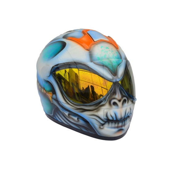 Full-face Custom Motorcycle Helmet motorcycle Skull Helmet - Etsy