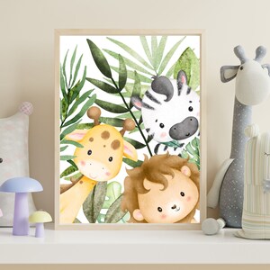 Safari Nursery Decor Set of 3 Jungle Animal Nursery Prints | Lion ...