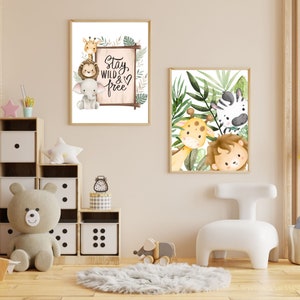 Safari Nursery Decor Set of 3 Jungle Animal Nursery Prints | Lion ...