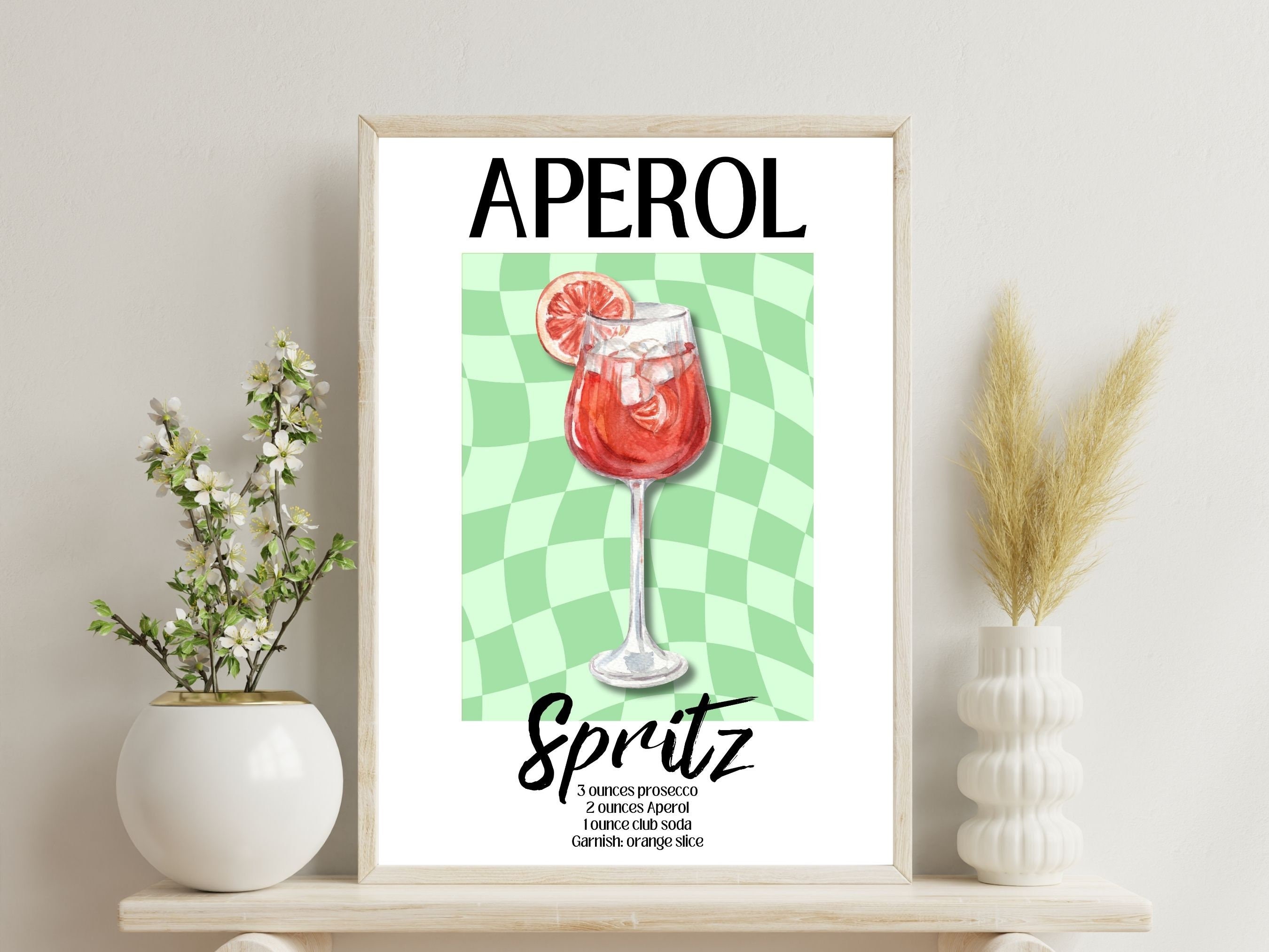 Aperol Spritz Wall Art Print: Stylish Cocktail Poster for Home Bar Bar ...