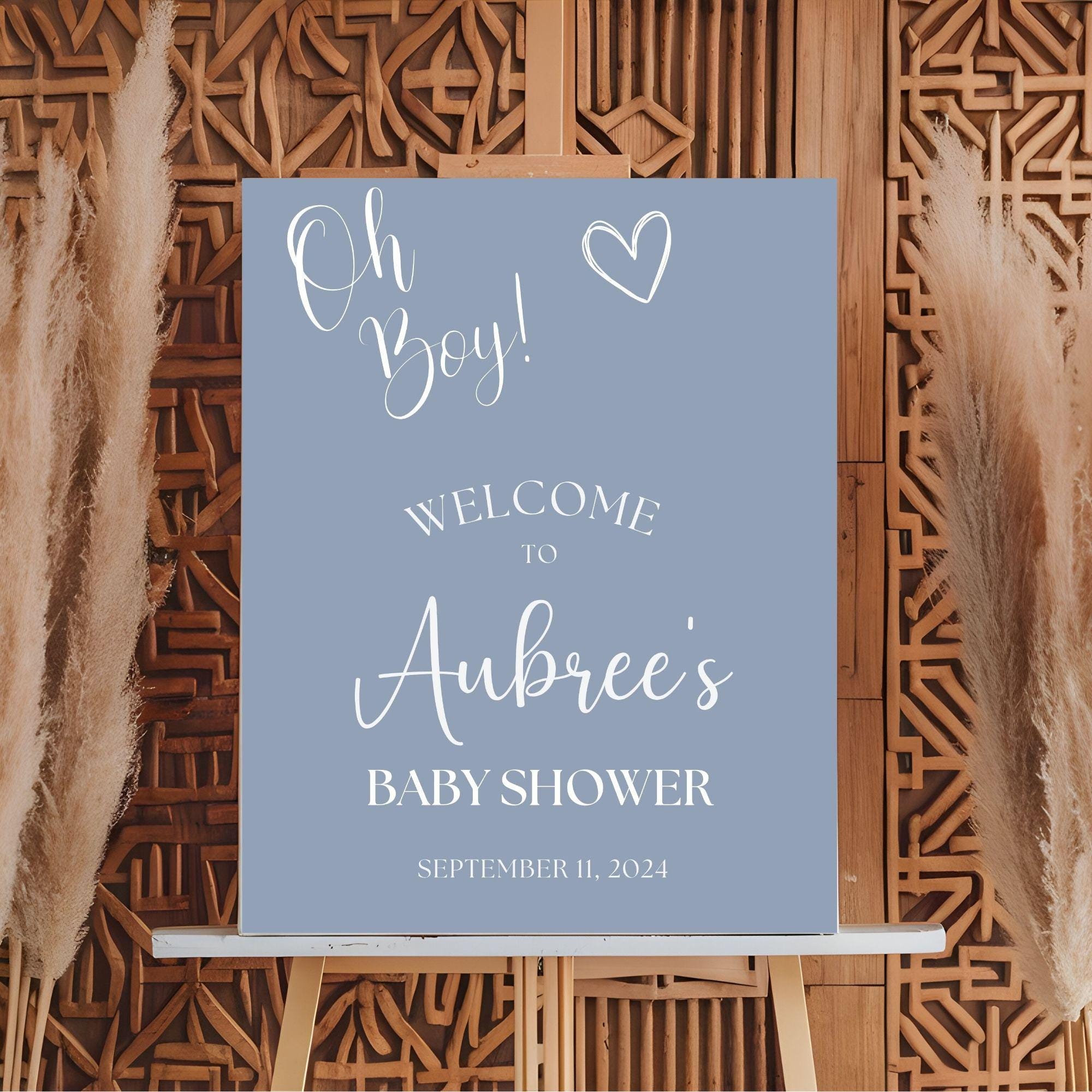 Oh Boy Baby Shower Welcome Sign, Boy Baby Shower Welcome Poster, Dusty ...