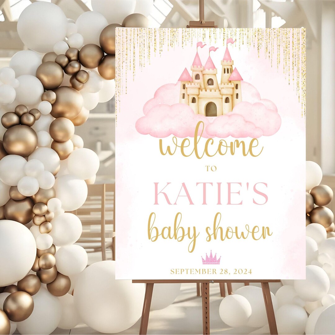 Princess Baby Shower Welcome Sign, Personalized Baby Shower Poster ...