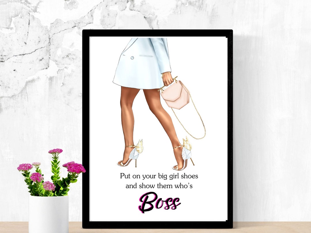 Lady Boss Vibes: Pink Motivational Sign, Girl Power Wall Art ...