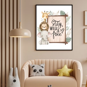 Safari Nursery Decor Set of 3 Jungle Animal Nursery Prints | Lion ...