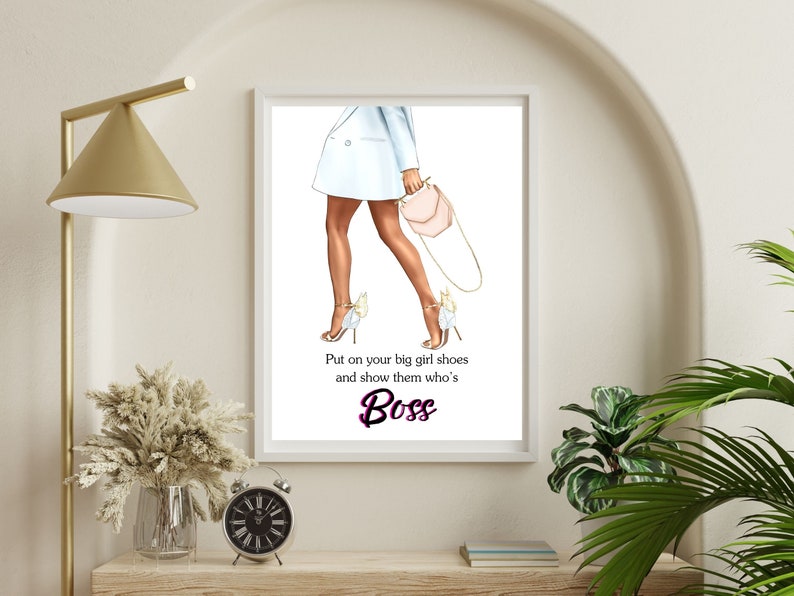 Lady Boss Vibes: Pink Motivational Sign, Girl Power Wall Art ...