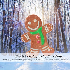 Gingerbread Man Chase Digital Backdrop/background, Can't Catch Me I'm ...