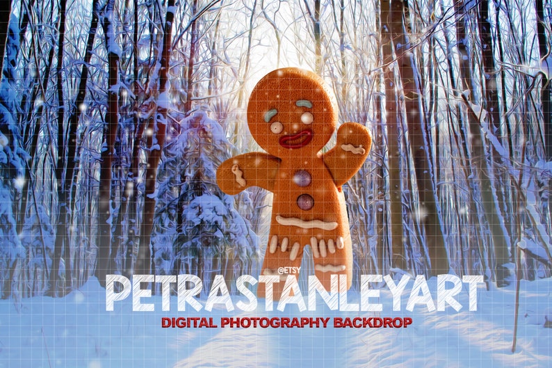 Gingerbread Man Chase Digital Backdrop/Background Can't | Etsy