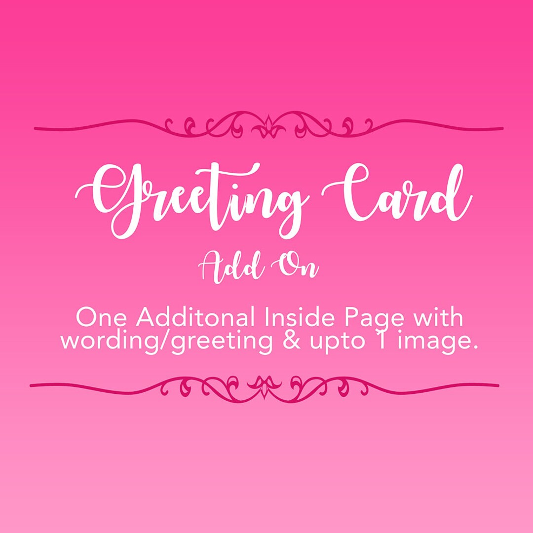 Custom Upgrade Package - Additional Card Page Add on Either 4 X 6 or 5 ...