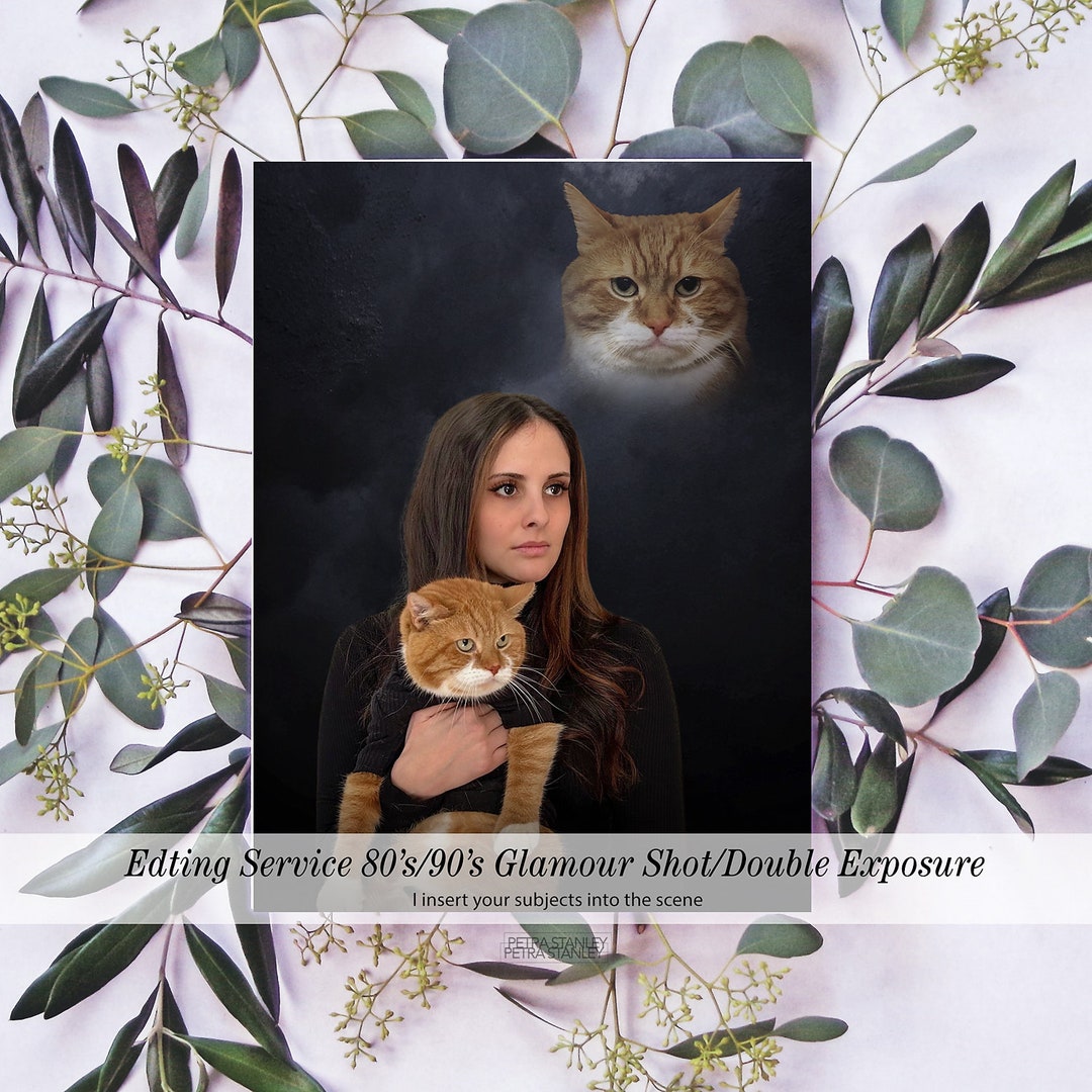 Digital Delivery, 3 Subjects, Custom 70s/80s/90s Double Exposure Pet ...