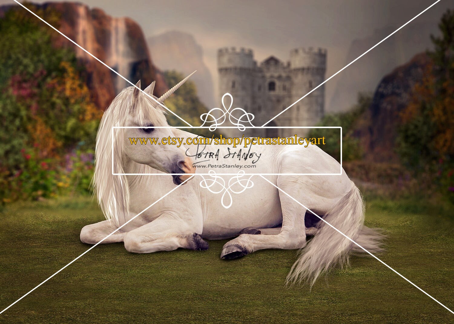 2 Unicorn Digital Backdrop Overlay Digital Background | Etsy