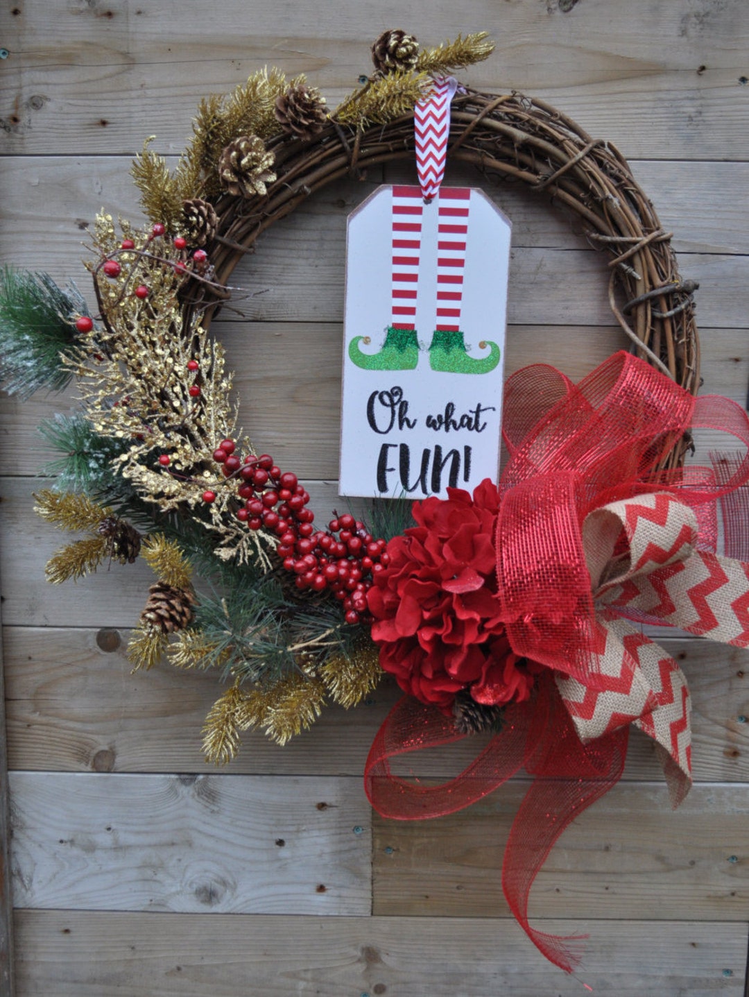 Oh What Fun! Christmas Wreath - Etsy