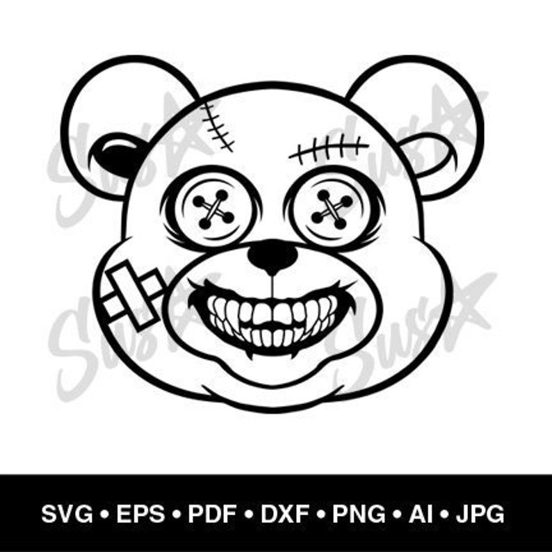 Voodoo Bear Head Teddy 2 Streetwear Clipart, Svg for Cricut, Printable ...