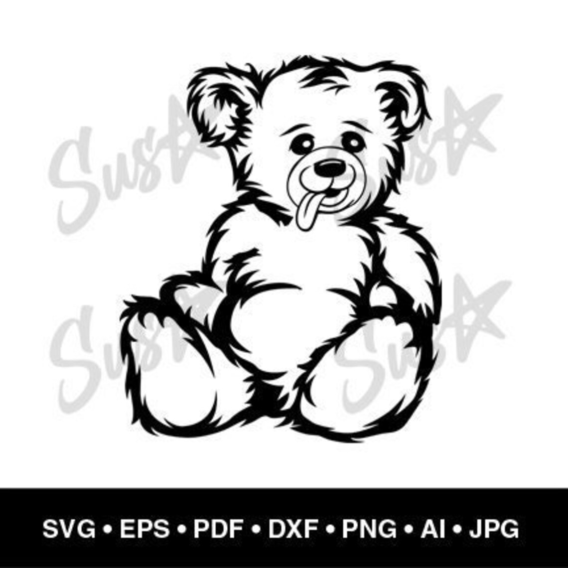 Teddy Bear 6 Fluffy Streetwear Clipart, Svg for Cricut, Printable ...