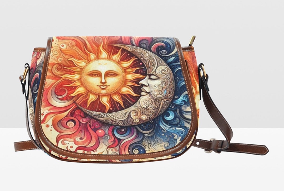 Celestial Sun and Moon Crossbody Bag: Limited Edition Designer Handbag ...