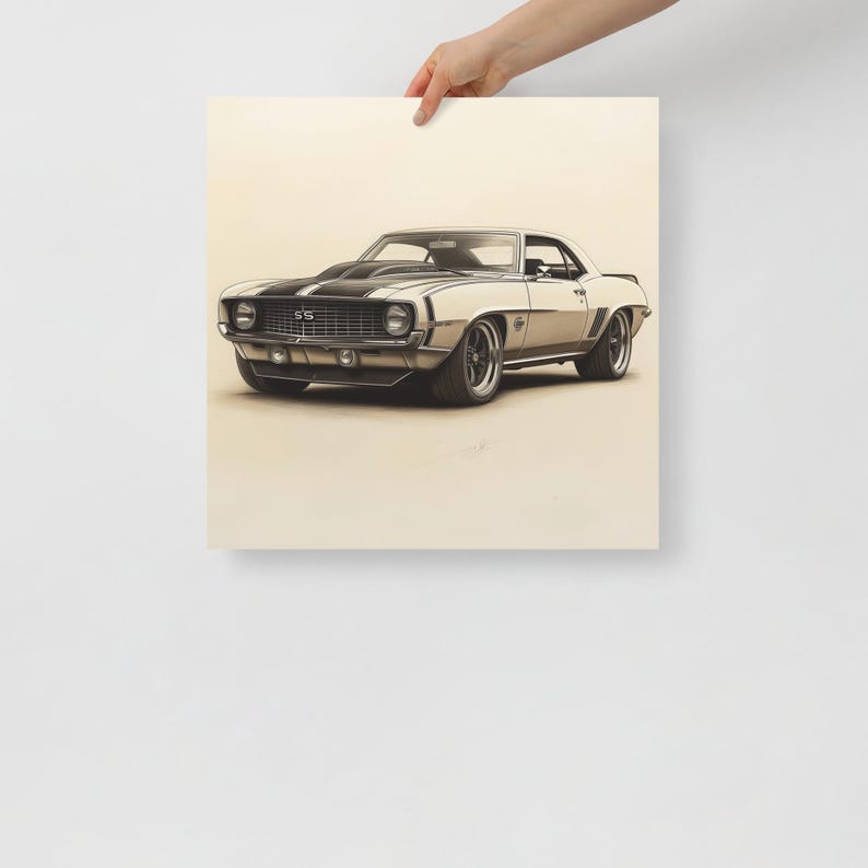 1969 Chevrolet Camaro Square Print - Classic Car Art for Vintage ...