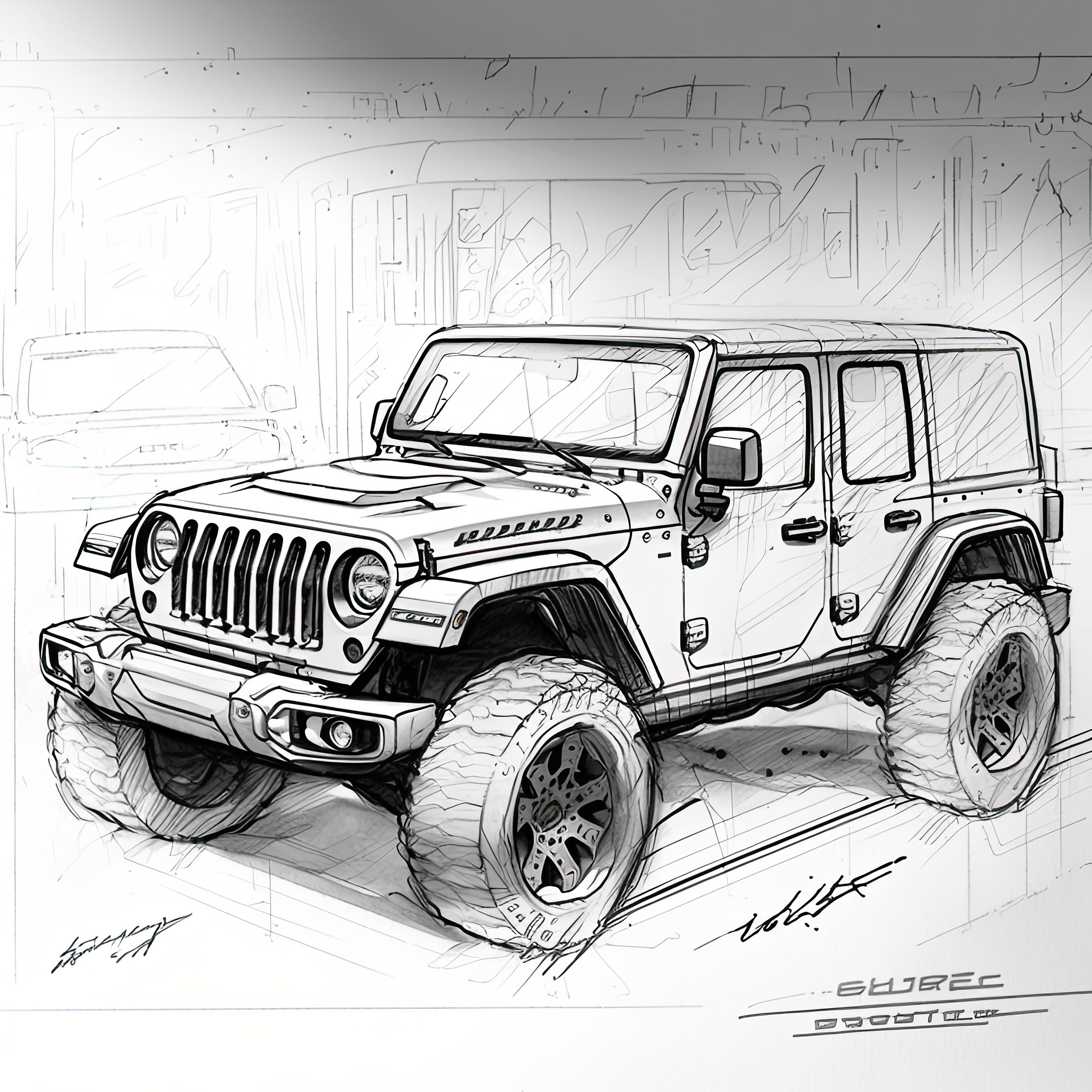 2020 Jeep Wrangler JL Print: High-quality Artwork for Classic Car ...