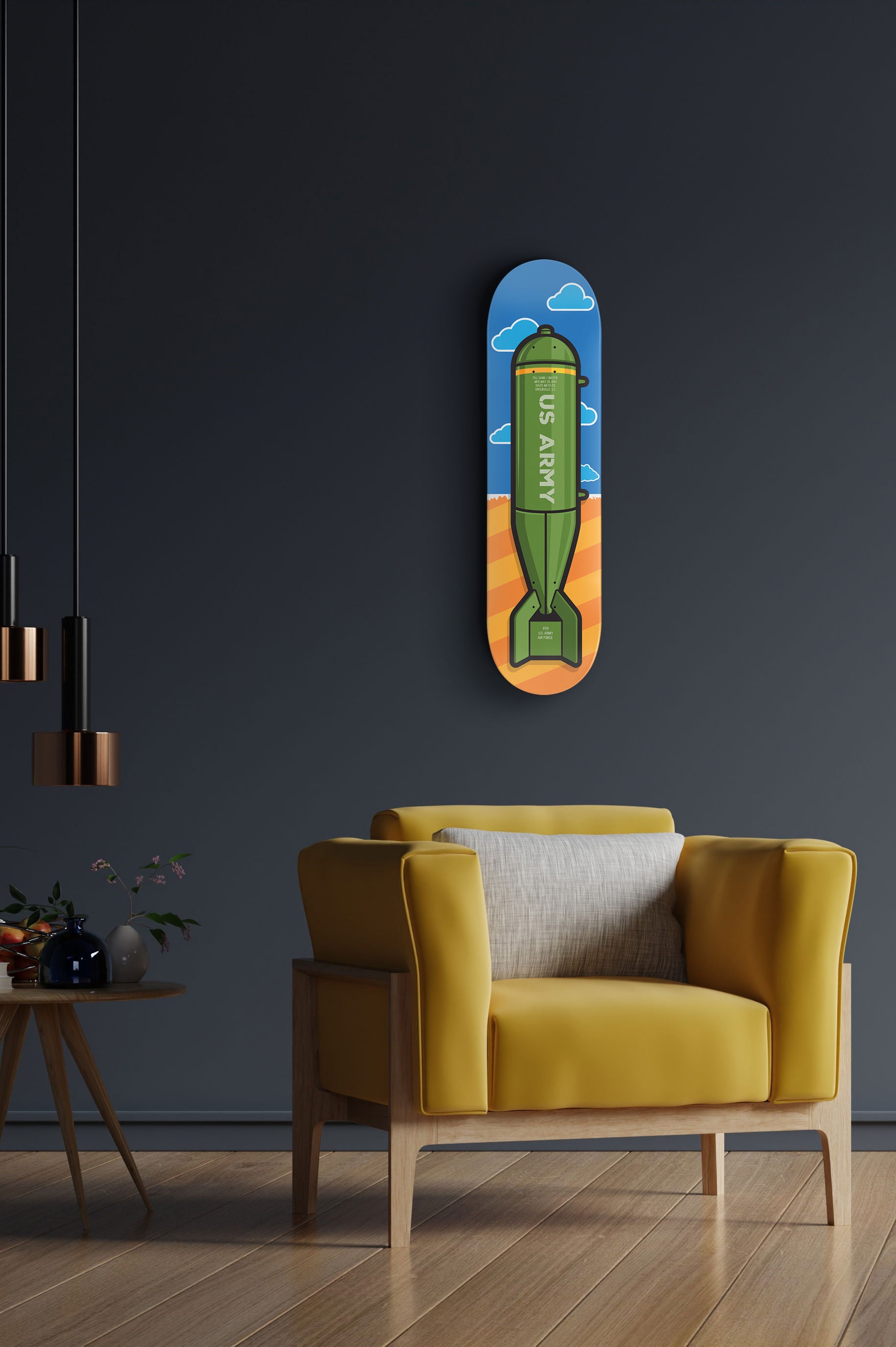 US Army Bomb - Skateboard Deck Art | Hanged Room Decoration | Maple ...