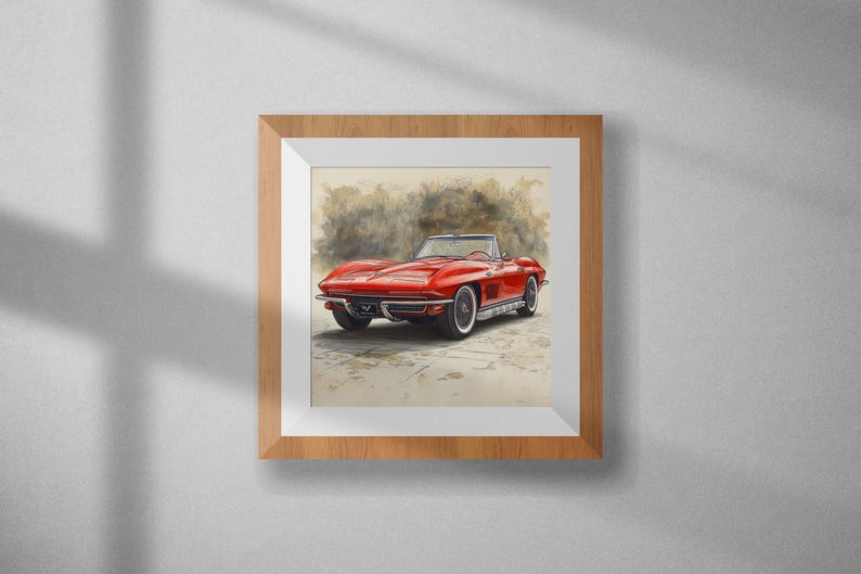 1967 Corvette Square Print - Classic Car Art for Vintage Enthusiasts ...