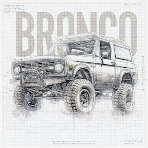 1972 Ford Bronco Print: High-quality Artwork for Classic Car ...