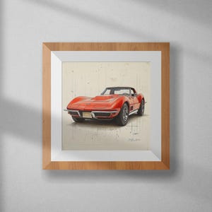 1967 Corvette Square Print - Classic Car Art for Vintage Enthusiasts ...