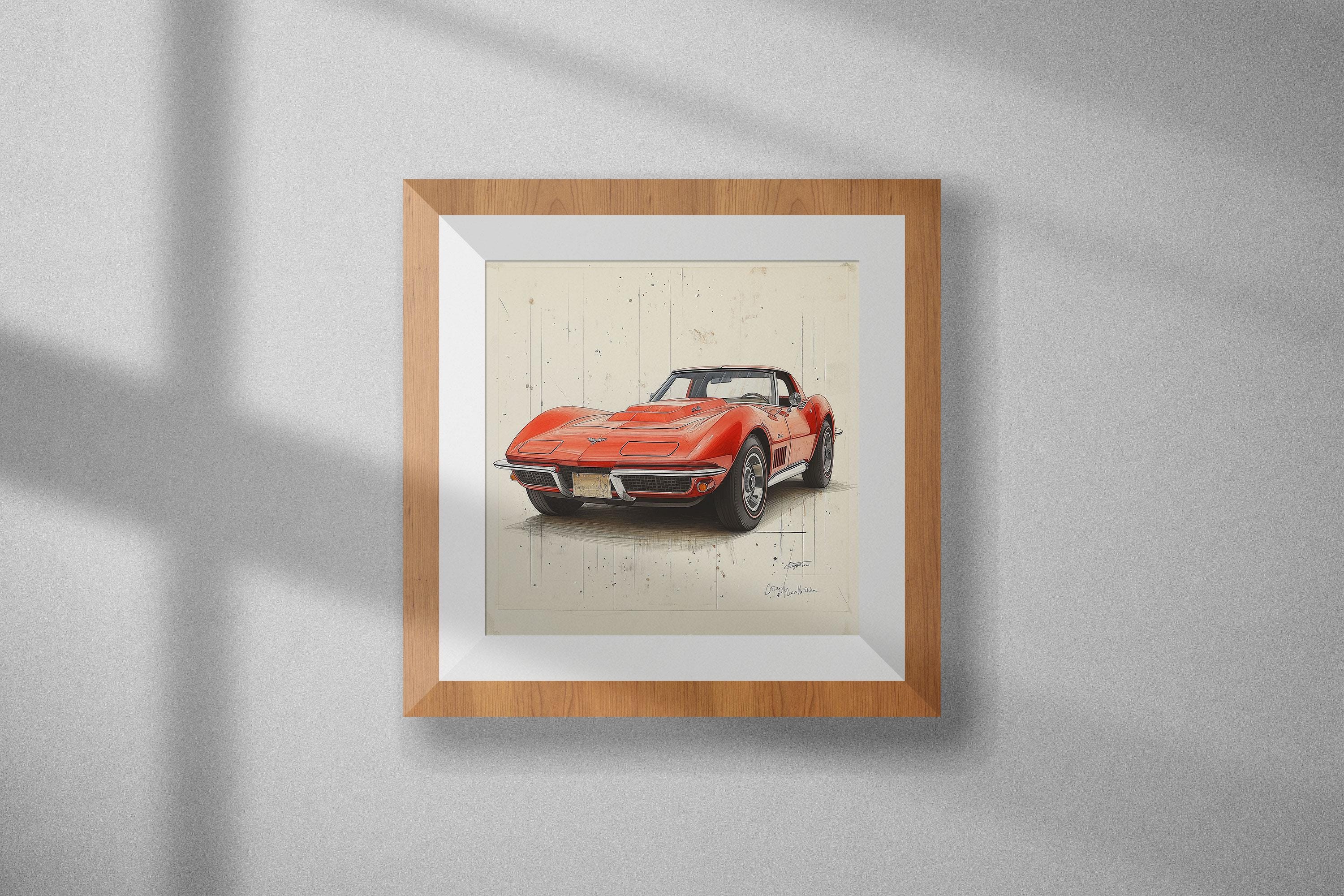 1967 Corvette Square Print - Classic Car Art for Vintage Enthusiasts ...